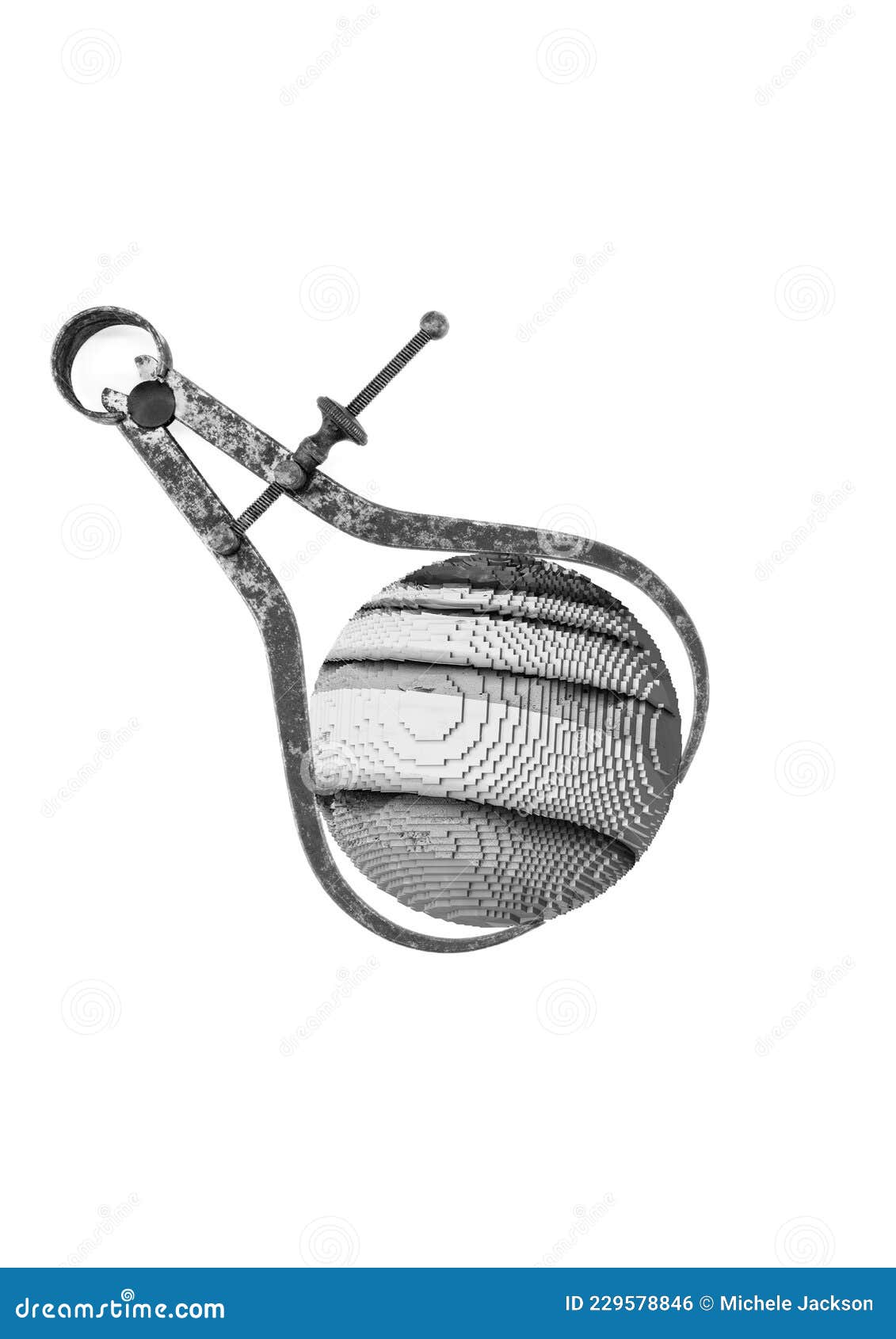 Caliper Measuring a Ball stock photo. Image of metallic - 229578846