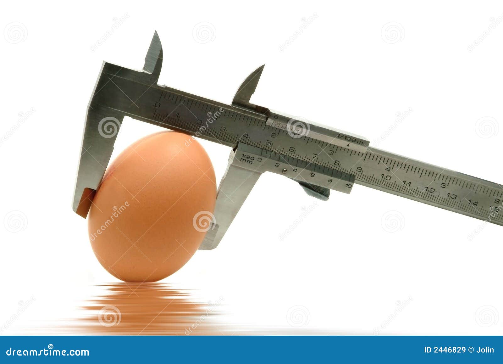 Caliper measuring the egg stock image. Image of exercise - 2446829