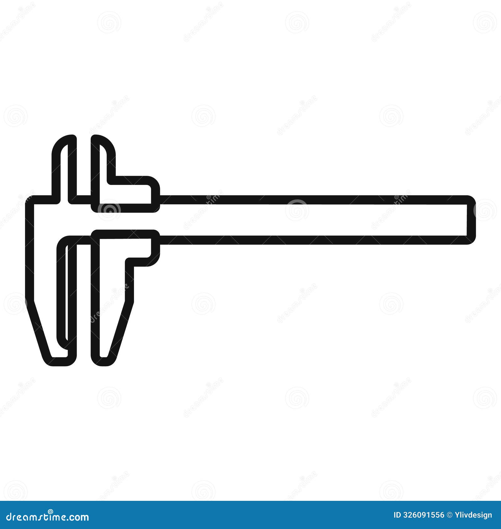 Caliper Measuring Tool Icon Showing Length and Width Stock Vector ...