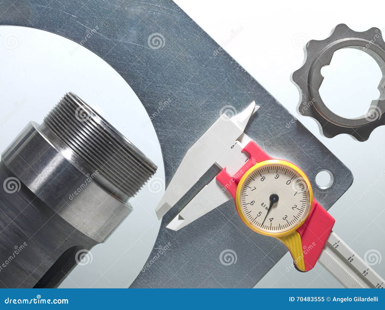 Caliper with Mechanical Pieces Stock Image - Image of instrument, meter ...