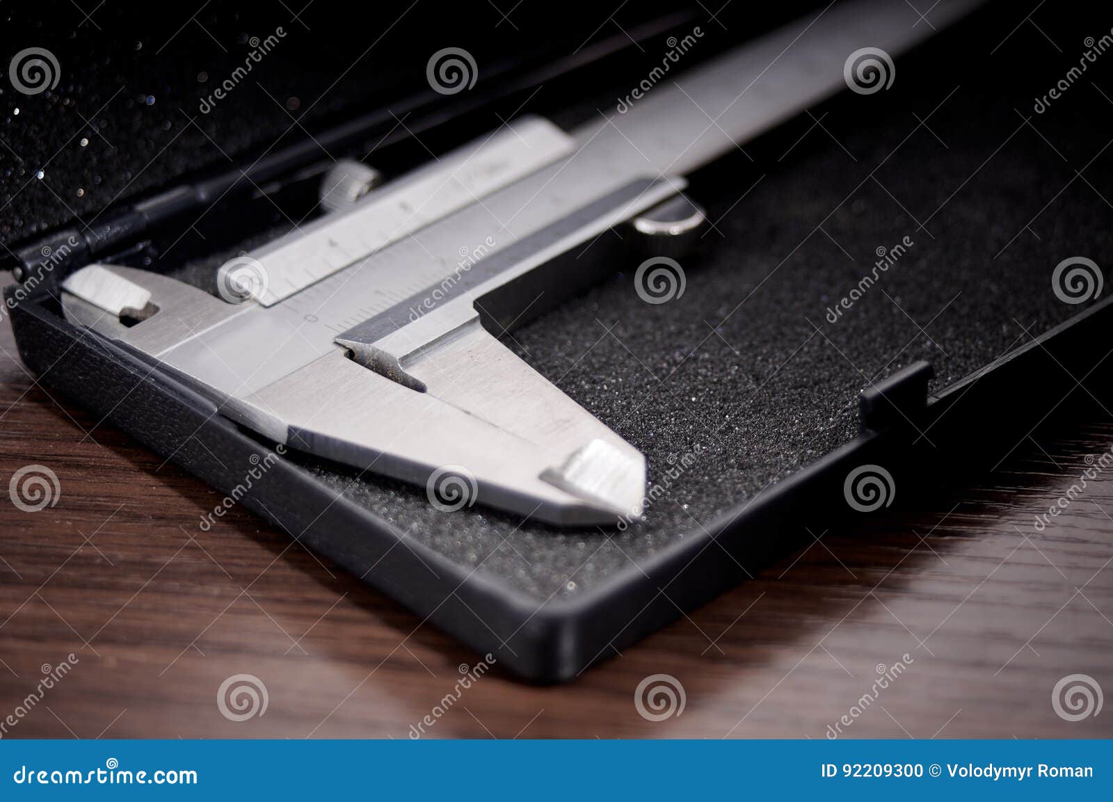 Caliper on the table stock photo. Image of design, tapping - 92209300