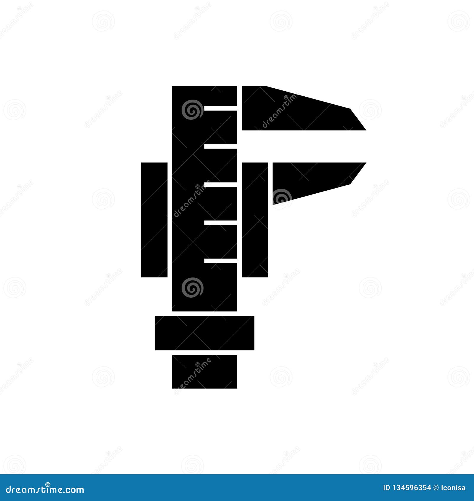 Caliper Tool Black Vector Concept Icon. Caliper Tool Flat Illustration ...