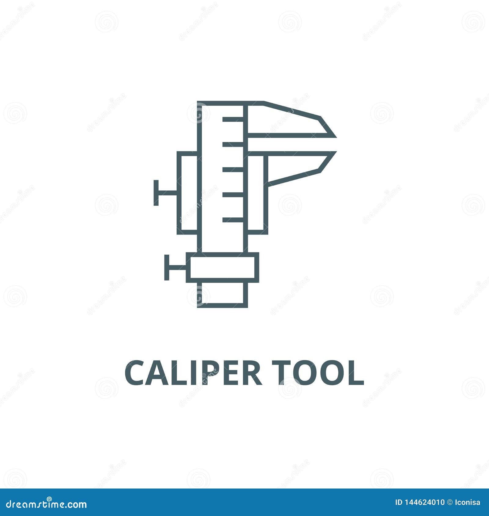 Caliper Tool Line Icon, Vector. Caliper Tool Outline Sign, Concept ...