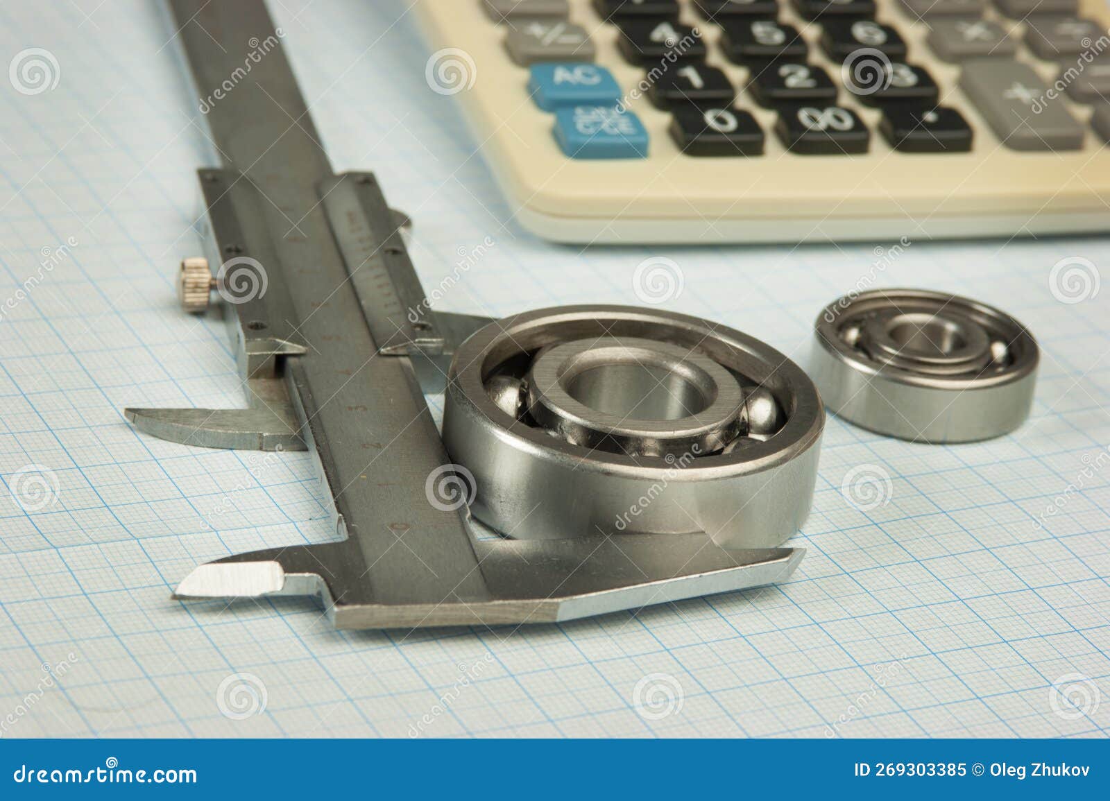 Calipers, Bearing and Square Stock Image - Image of square, device ...