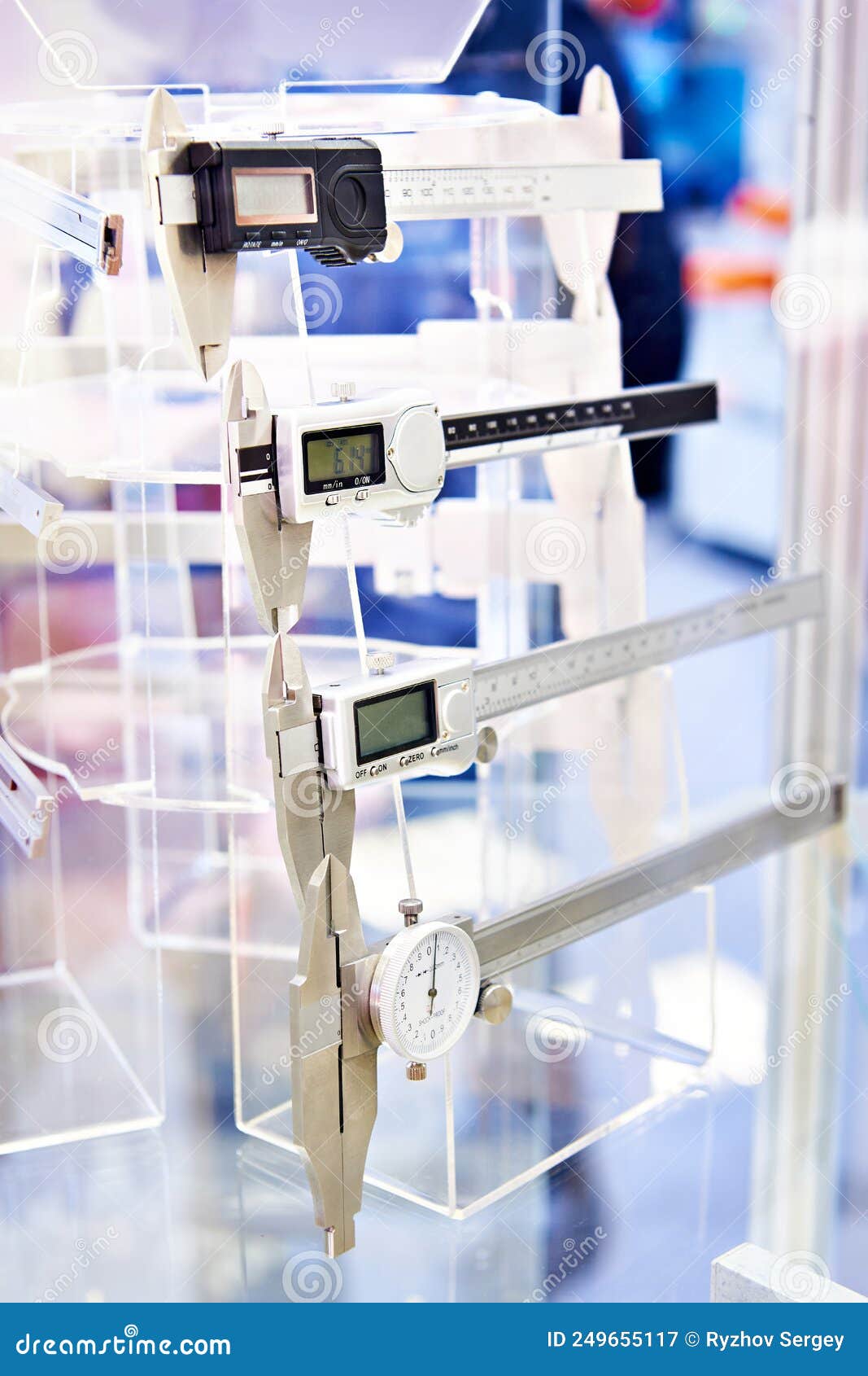 Calipers Electronic on Stand Store Stock Image - Image of precision ...