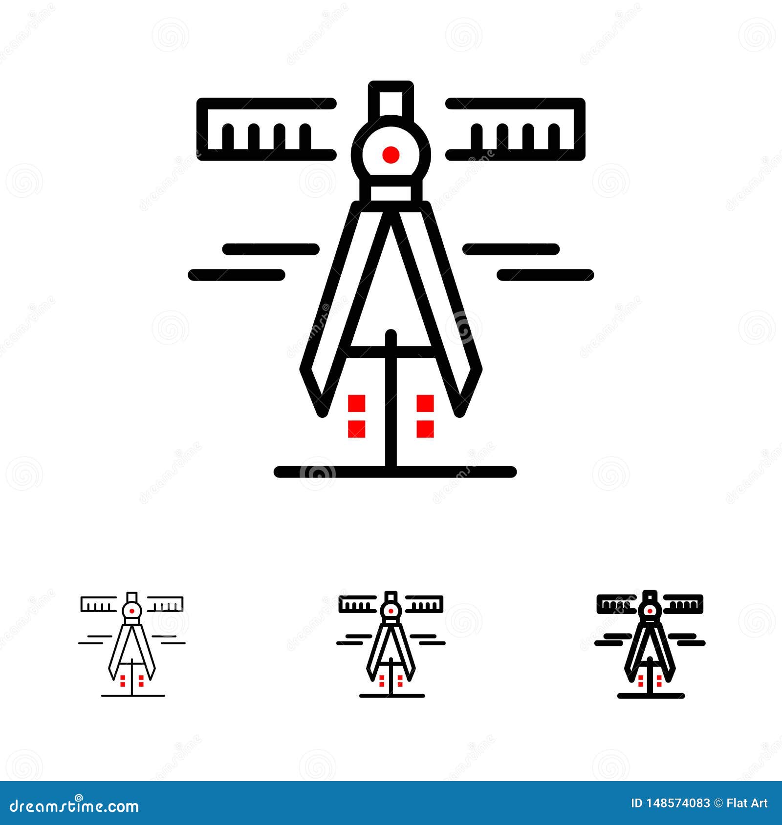Calipers, Geometry, Tools, Measure Icons. Flat And Line Filled Icon Set ...