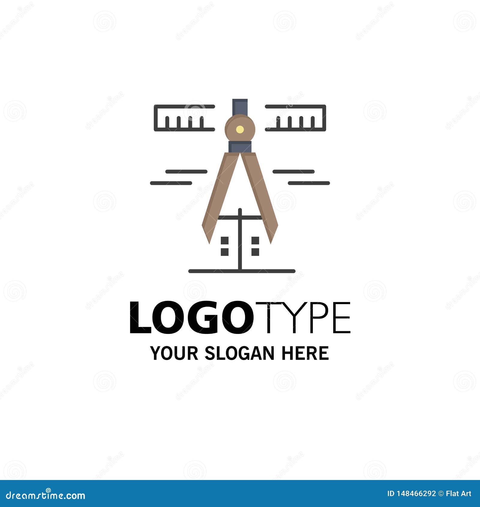 Calipers, Geometry, Tools, Measure Business Logo Template. Flat Color ...