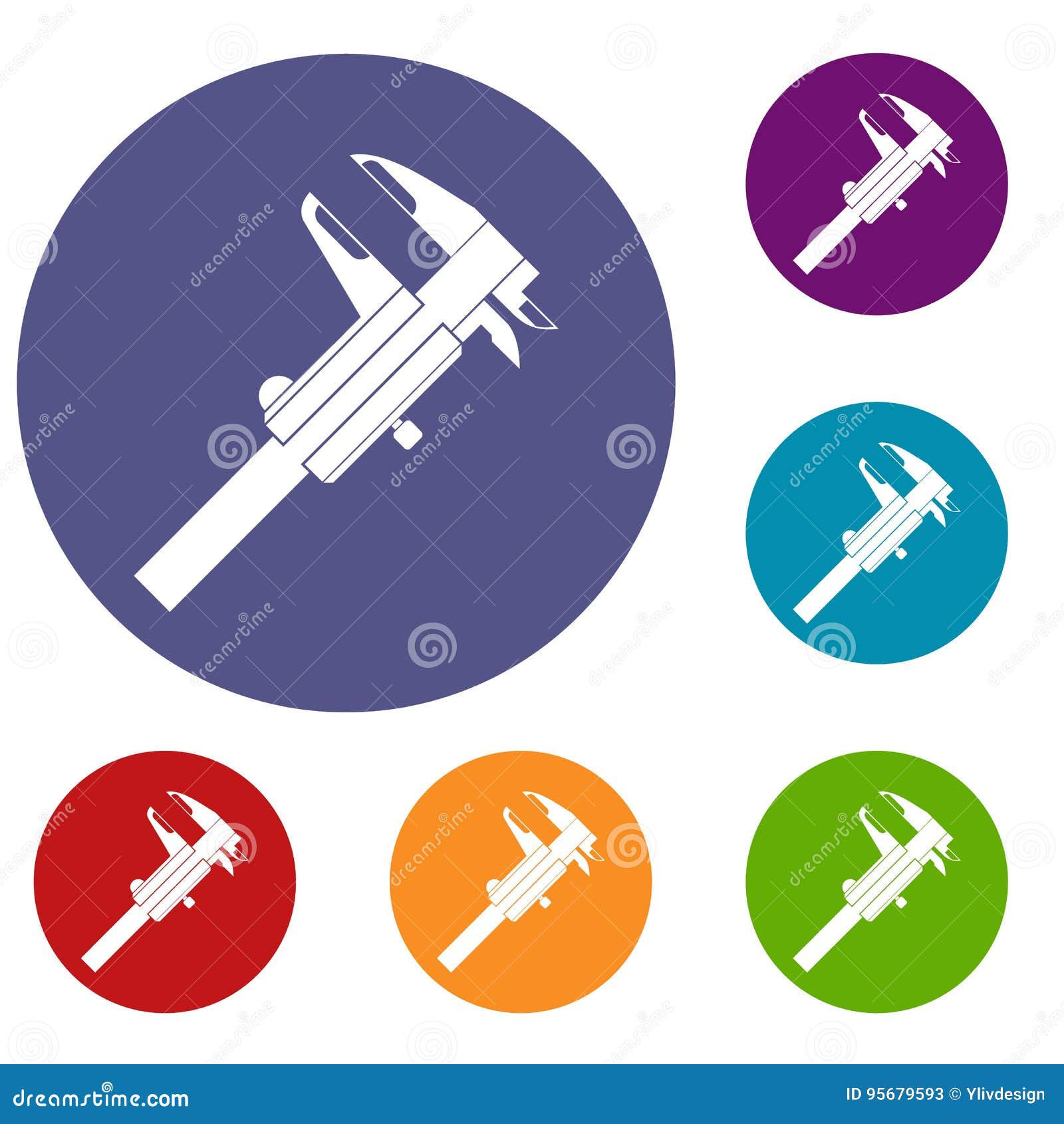 Calipers icons set stock vector. Illustration of calipers - 95679593