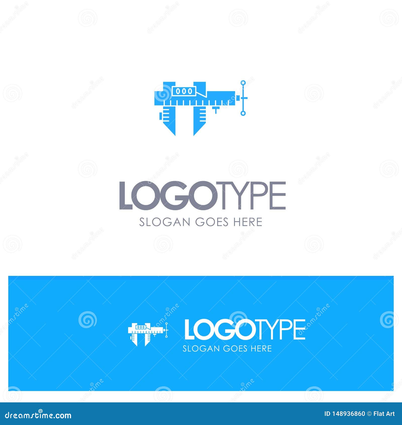 Calipers, Measure, Micrometer, Repair, Scale Blue Solid Logo with Place ...