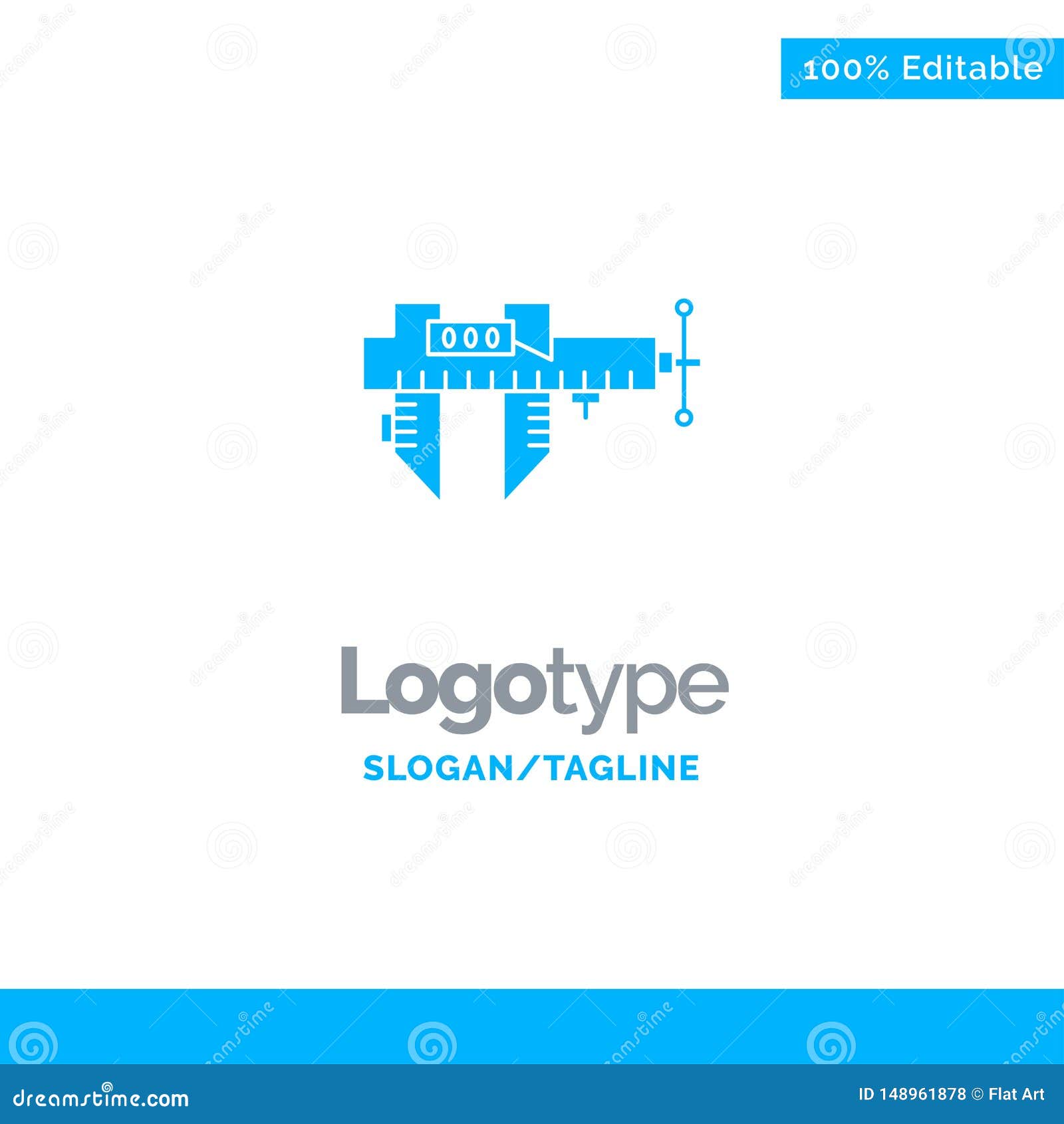 Calipers, Measure, Micrometer, Repair, Scale Blue Solid Logo Template ...