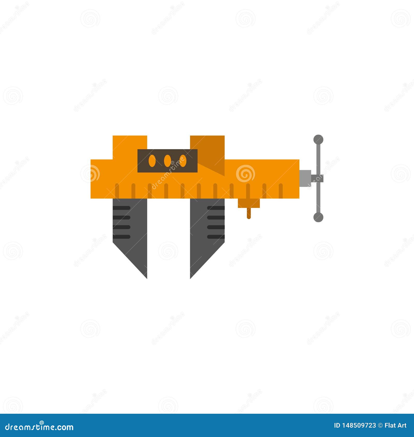 Calipers, Measure, Micrometer, Repair, Scale Flat Color Icon. Vector ...