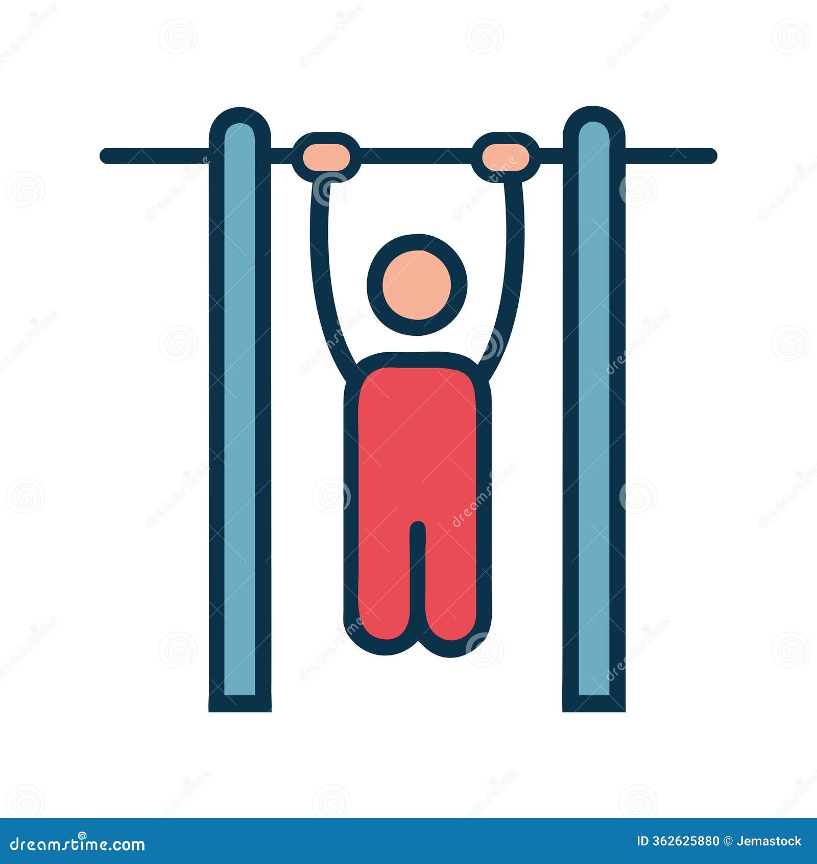 Calisthenics Pull Up Bar Icon Stock Illustration - Illustration of ...