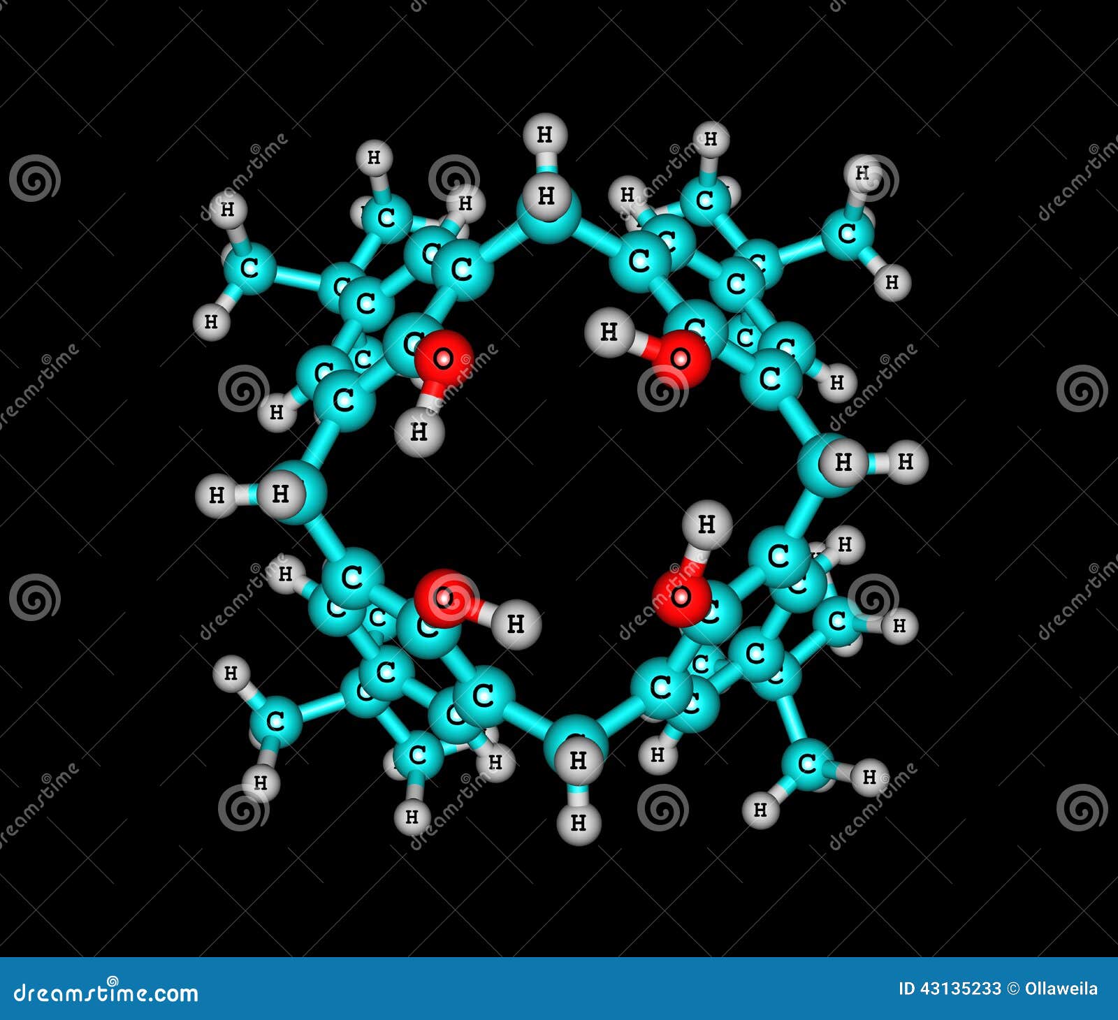 Calixarene Molecule Isolated On Black Royalty-Free Stock Photo ...