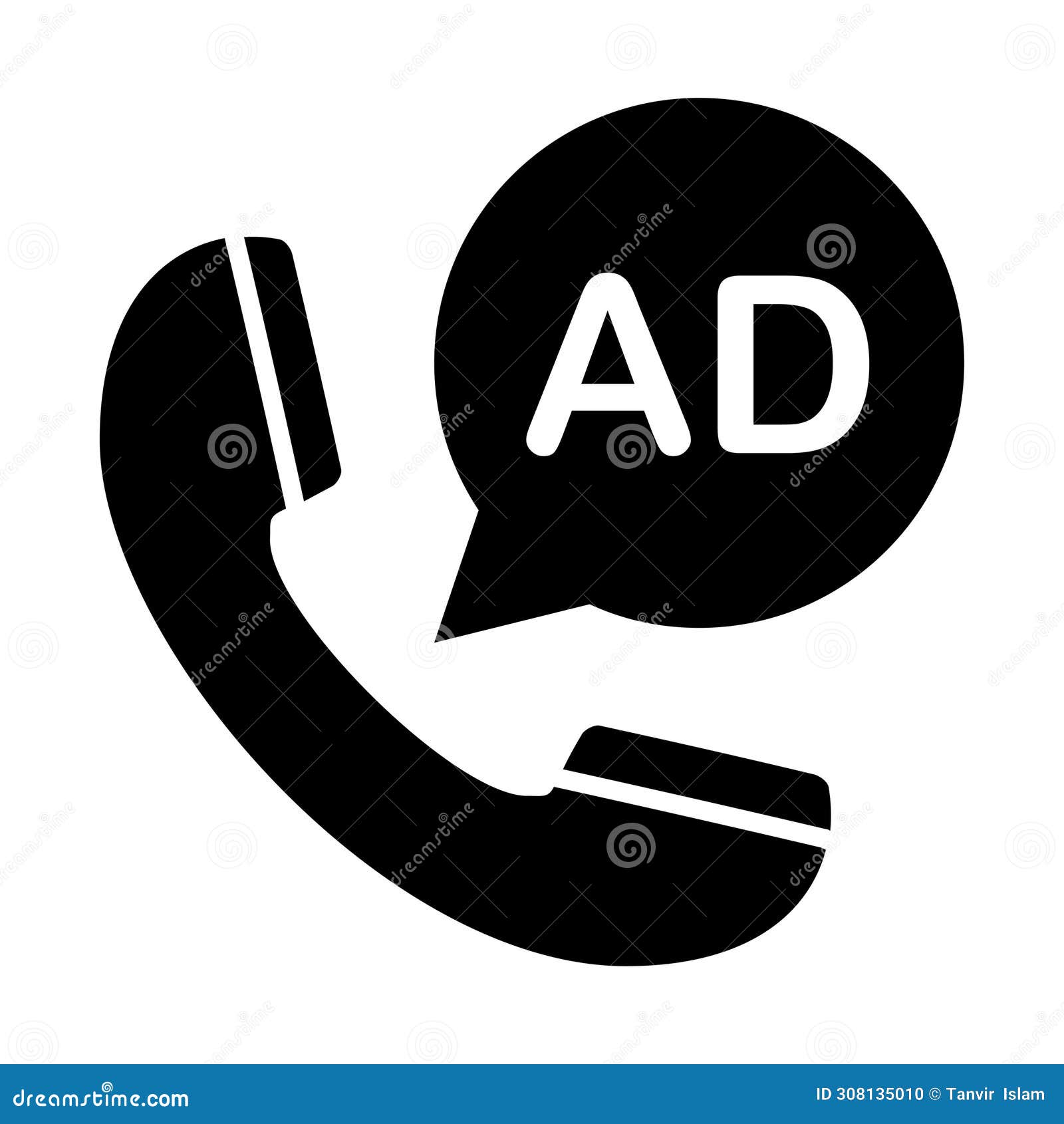 Call Advertisement Icon stock vector. Illustration of telephone - 308135010