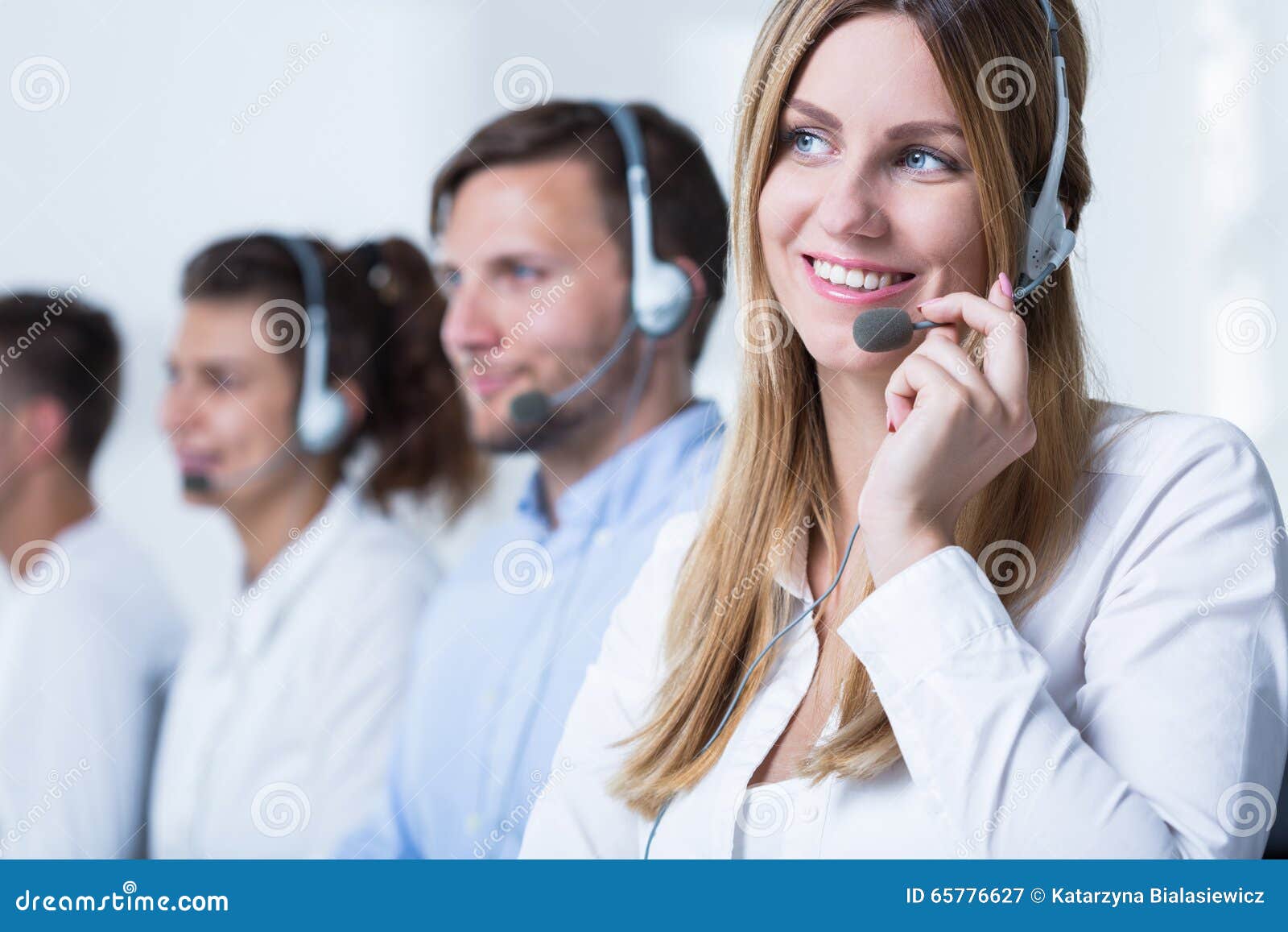 Call Agent Working in Tele Service Stock Image - Image of headphones ...