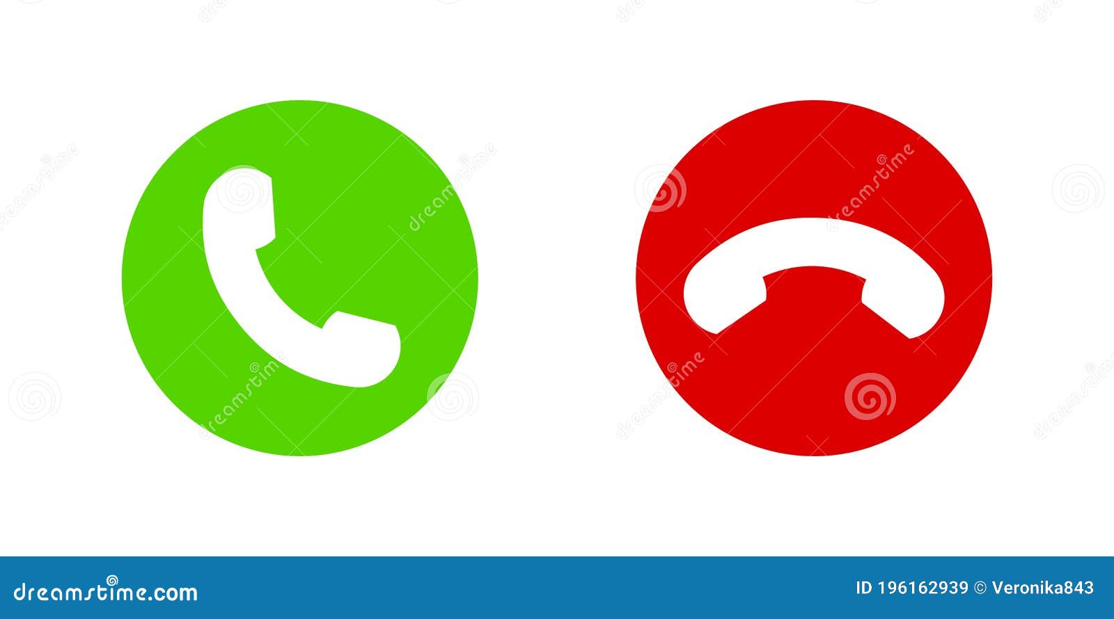 Call Answer and Rejection Icon. Symbol of Accept and Decline Phone ...