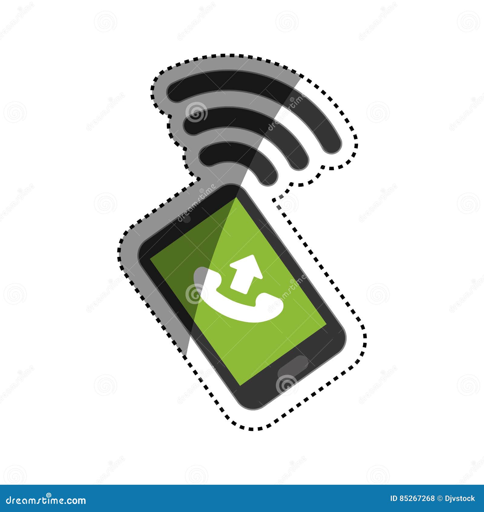 Call answer symbol stock illustration. Illustration of button - 85267268
