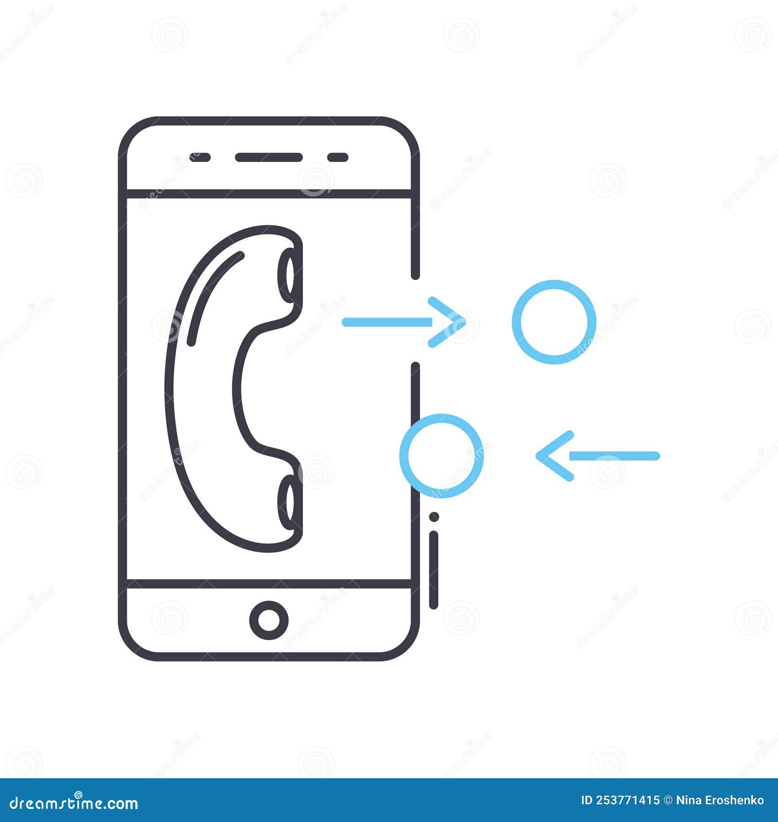 Call Back Line Icon, Outline Symbol, Vector Illustration, Concept Sign ...