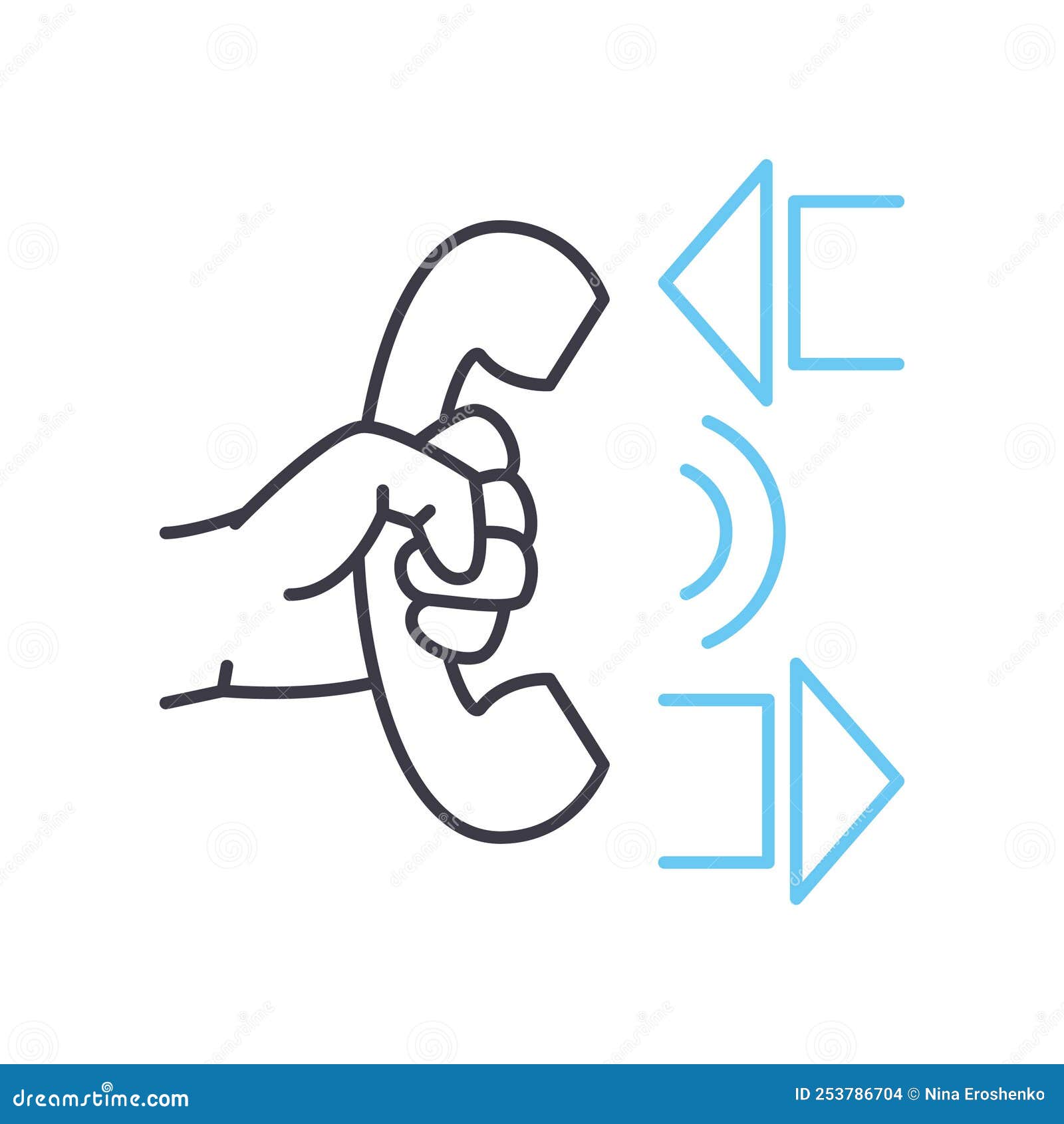 Call Back Line Icon, Outline Symbol, Vector Illustration, Concept Sign ...