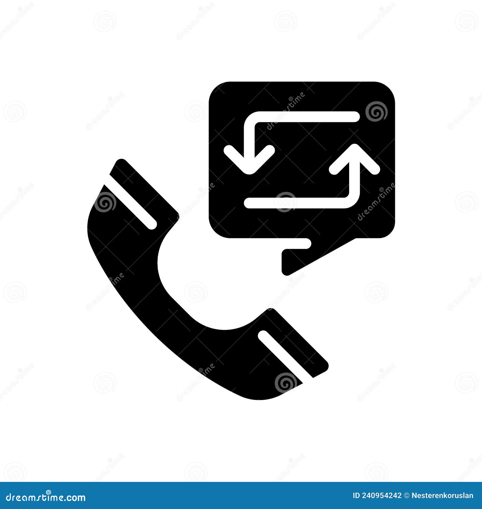 Call Back Option Black Glyph Icon Stock Vector - Illustration of ...