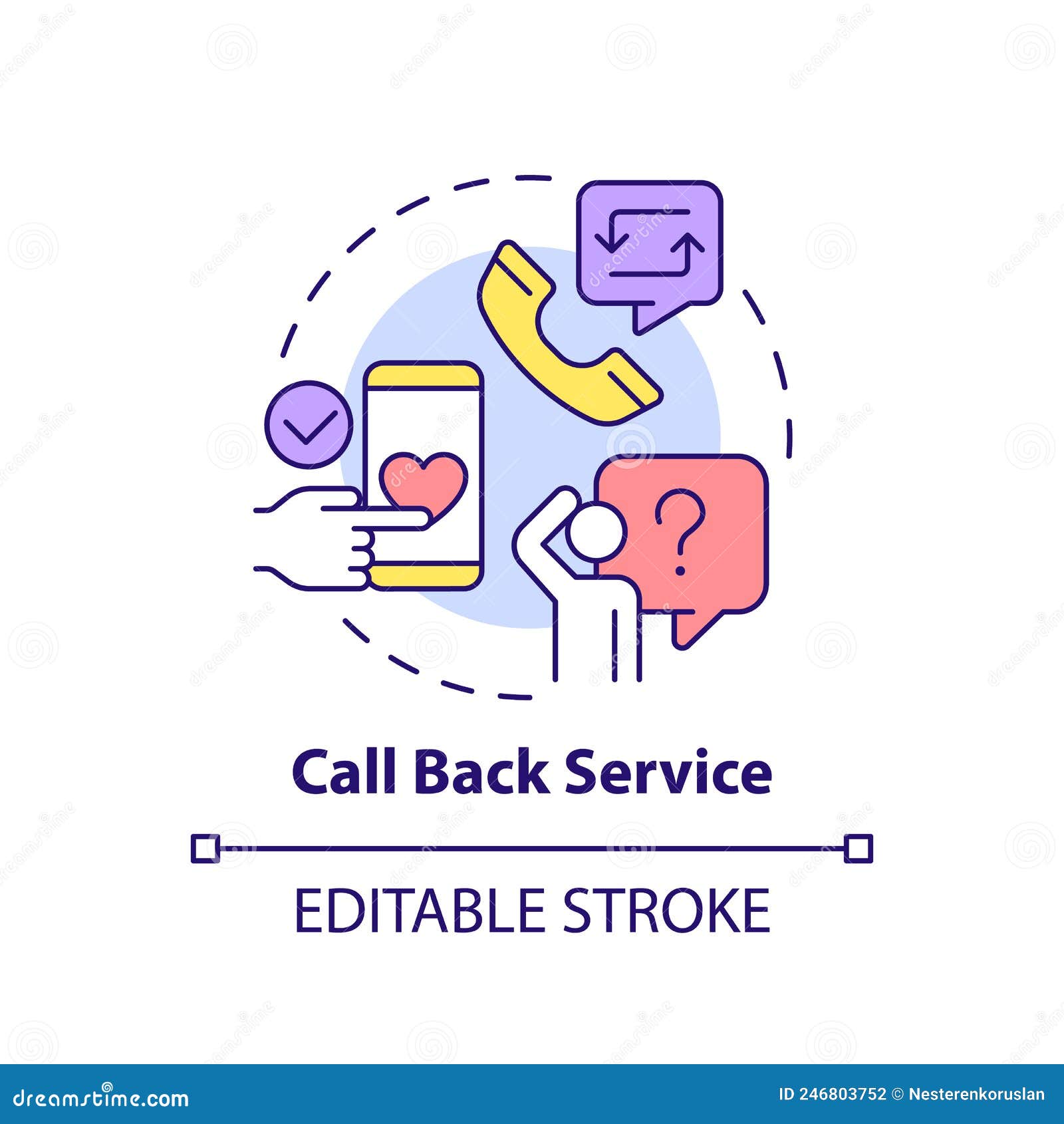 Call Back Service Concept Icon Stock Vector - Illustration of service ...