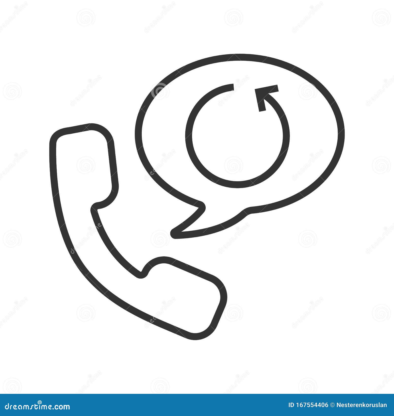Call Back Service Linear Icon Stock Vector - Illustration of outline ...
