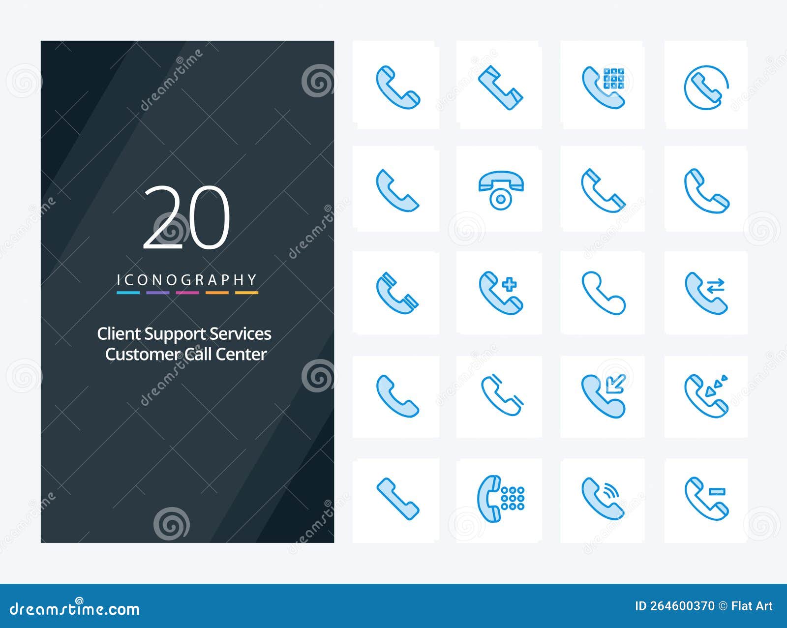 20 Call Blue Color Icon for Presentation Stock Vector - Illustration of ...