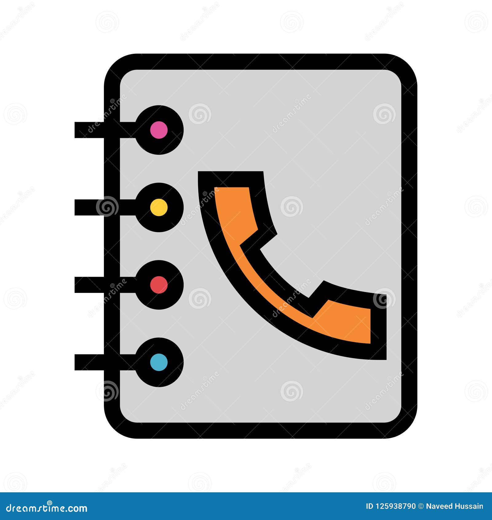 Call book color line icon stock illustration. Illustration of isolated ...