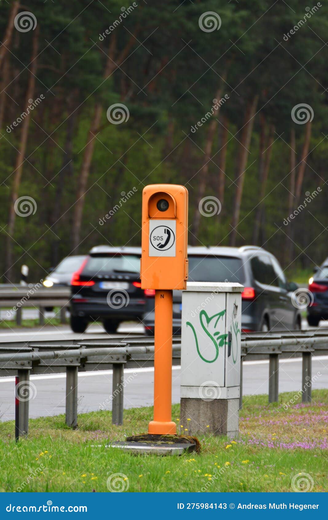 Call Box for Emergency on German Autobahn Stock Image - Image of ...