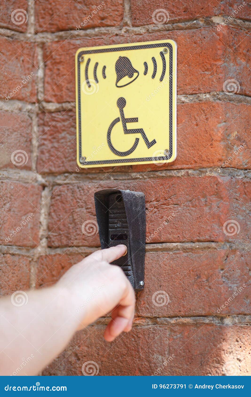 Call Button for the Disabled Built-in Wall Marked Yellow Tablets Stock ...