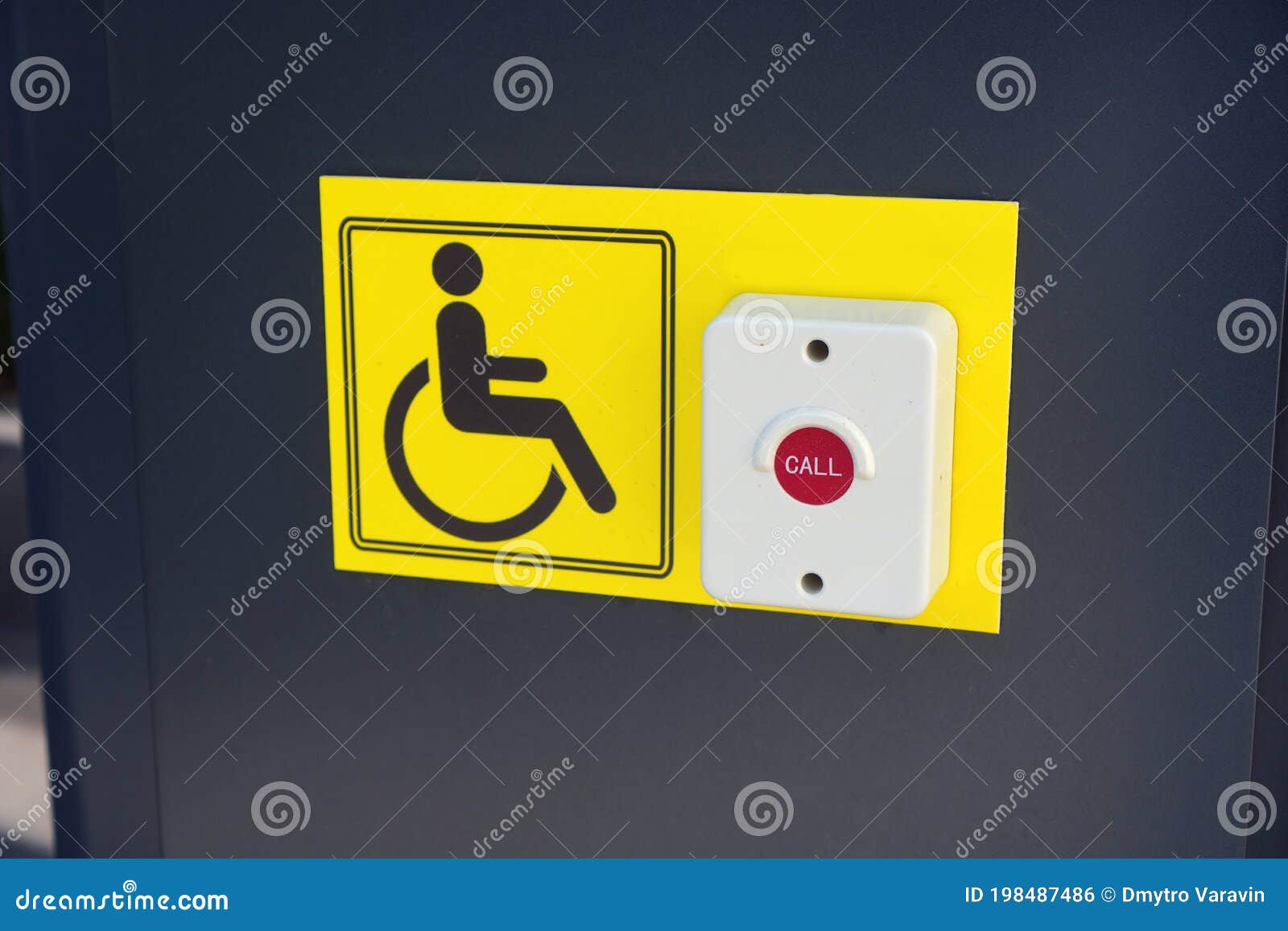 Call Button for Disabled Installed on the Wall Stock Photo - Image of ...