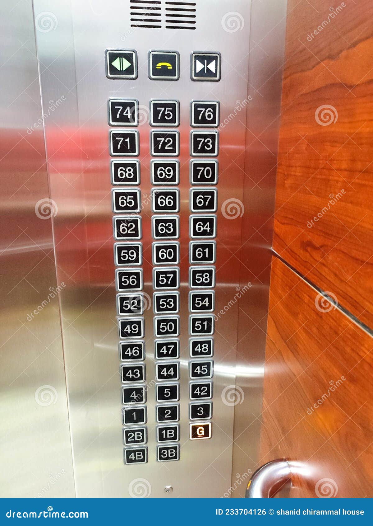 Call Button on the Lift Elevator Stock Photo - Image of ceiling ...