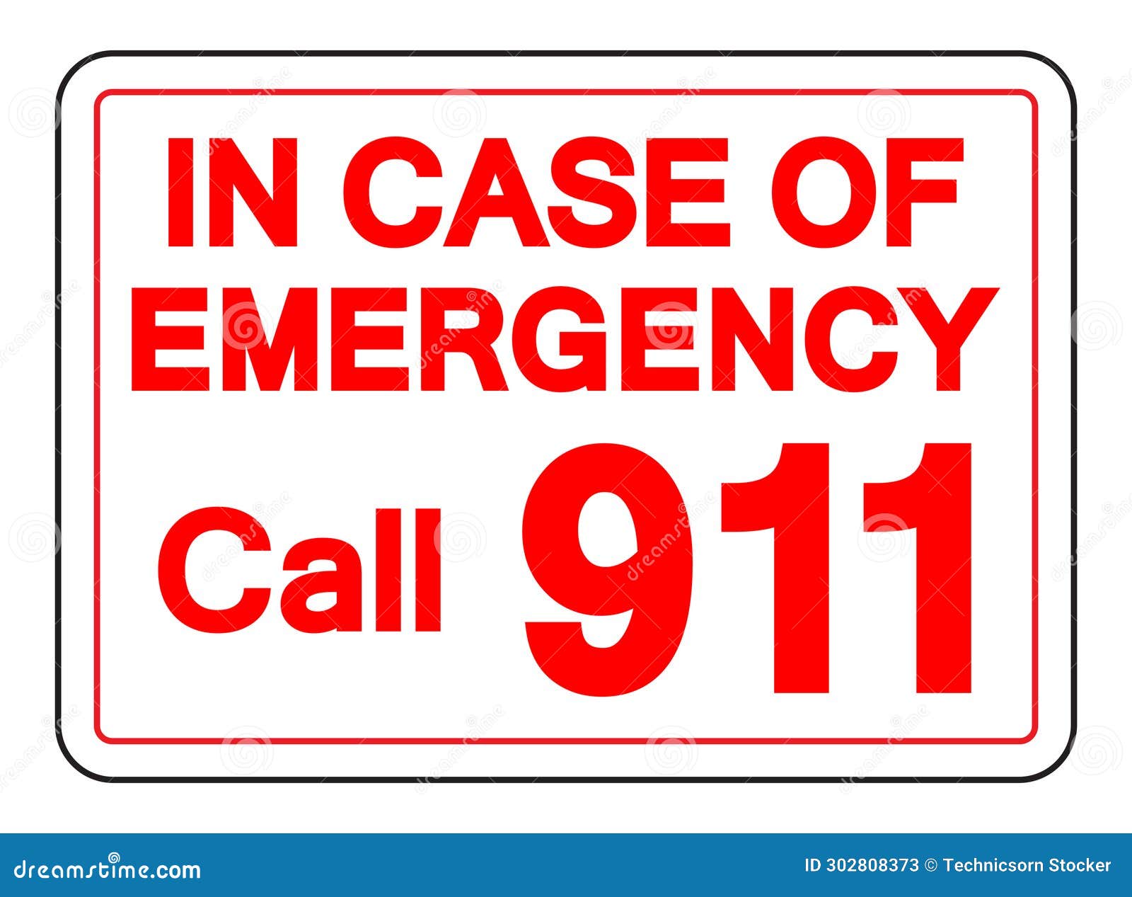 Call 911 in Case of Emergency Symbol Sign, Vector Illustration, Isolate ...