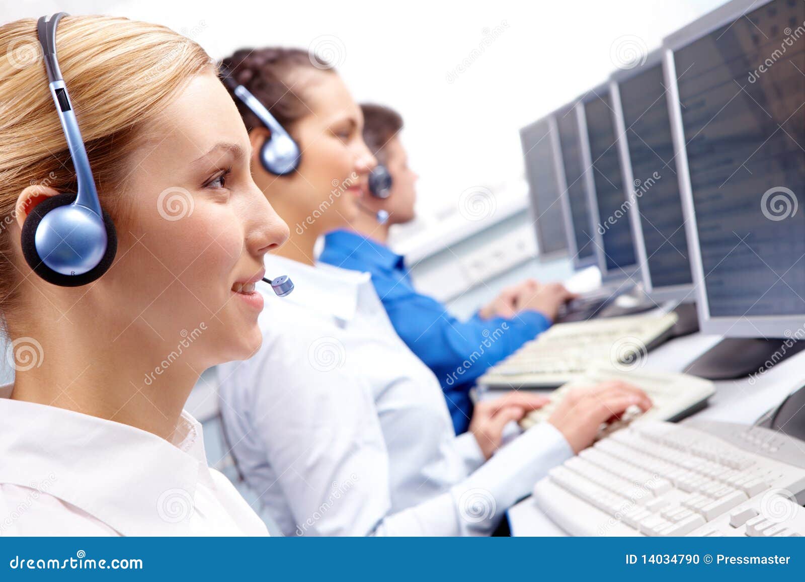 Call center stock photo. Image of assistant, monitor - 14034790