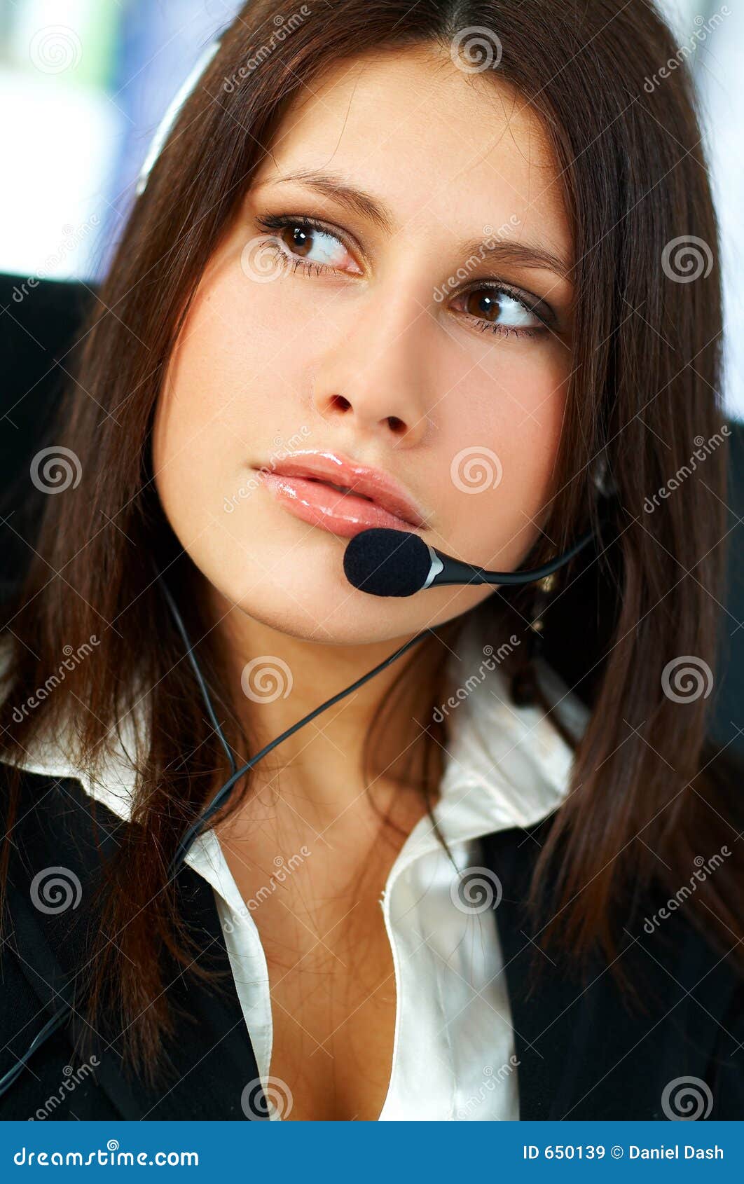 Call Center Agent stock image. Image of employment, brunette - 650139