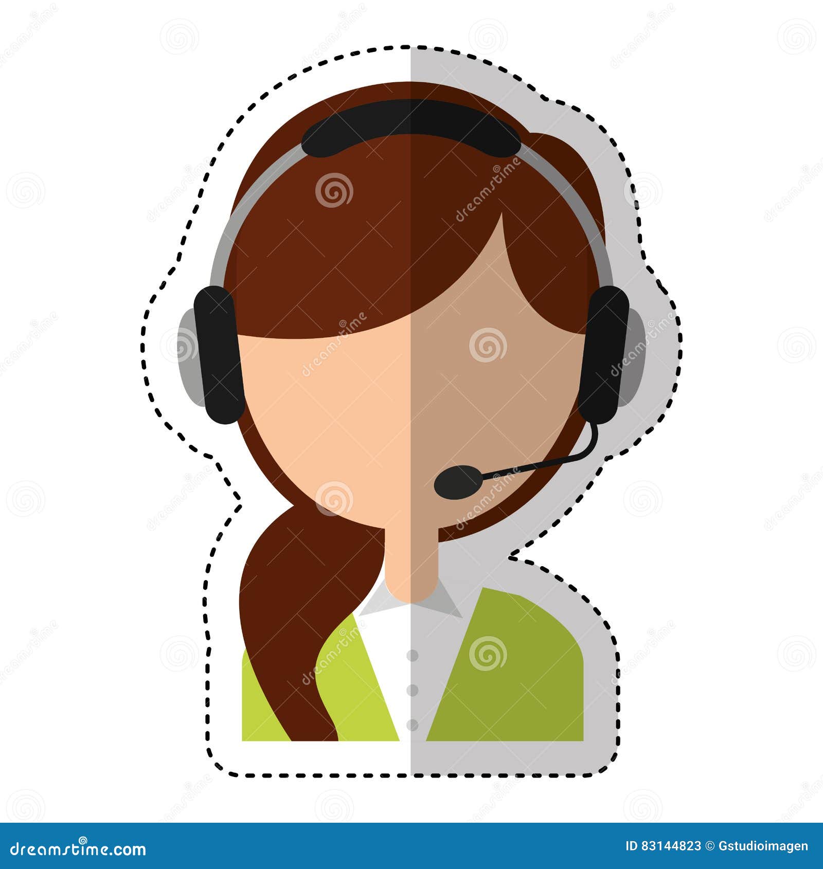 Call center agent avatar stock illustration. Illustration of customer ...
