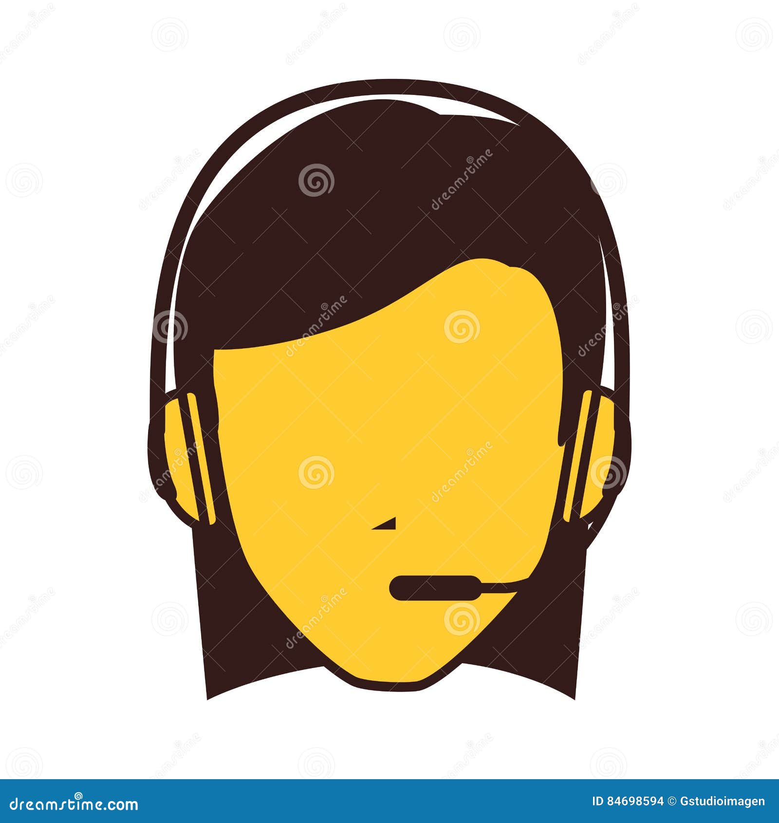 Call Center Agent Character Stock Illustration - Illustration of device ...