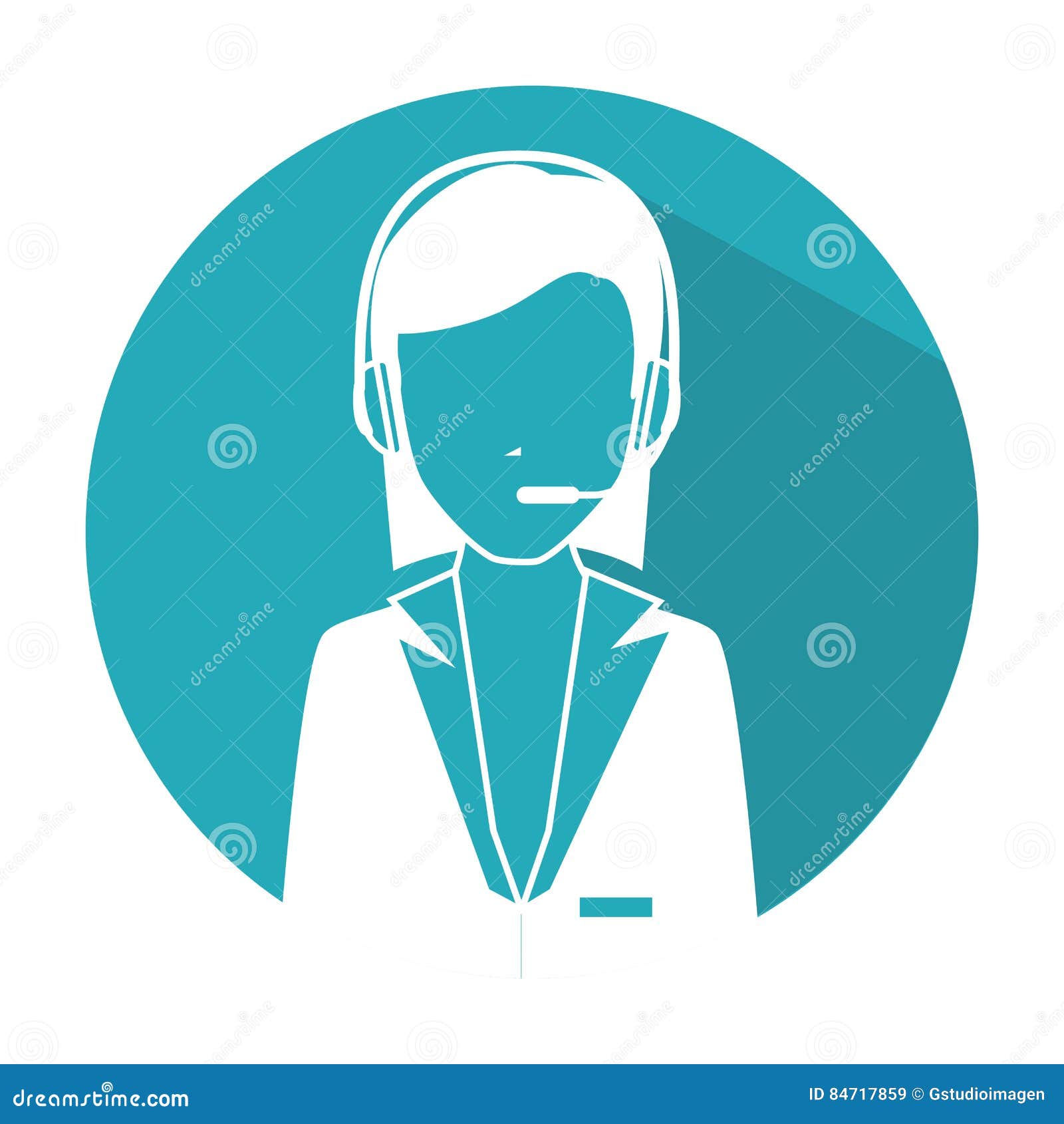 Call Center Agent Character Stock Illustration - Illustration of woman ...