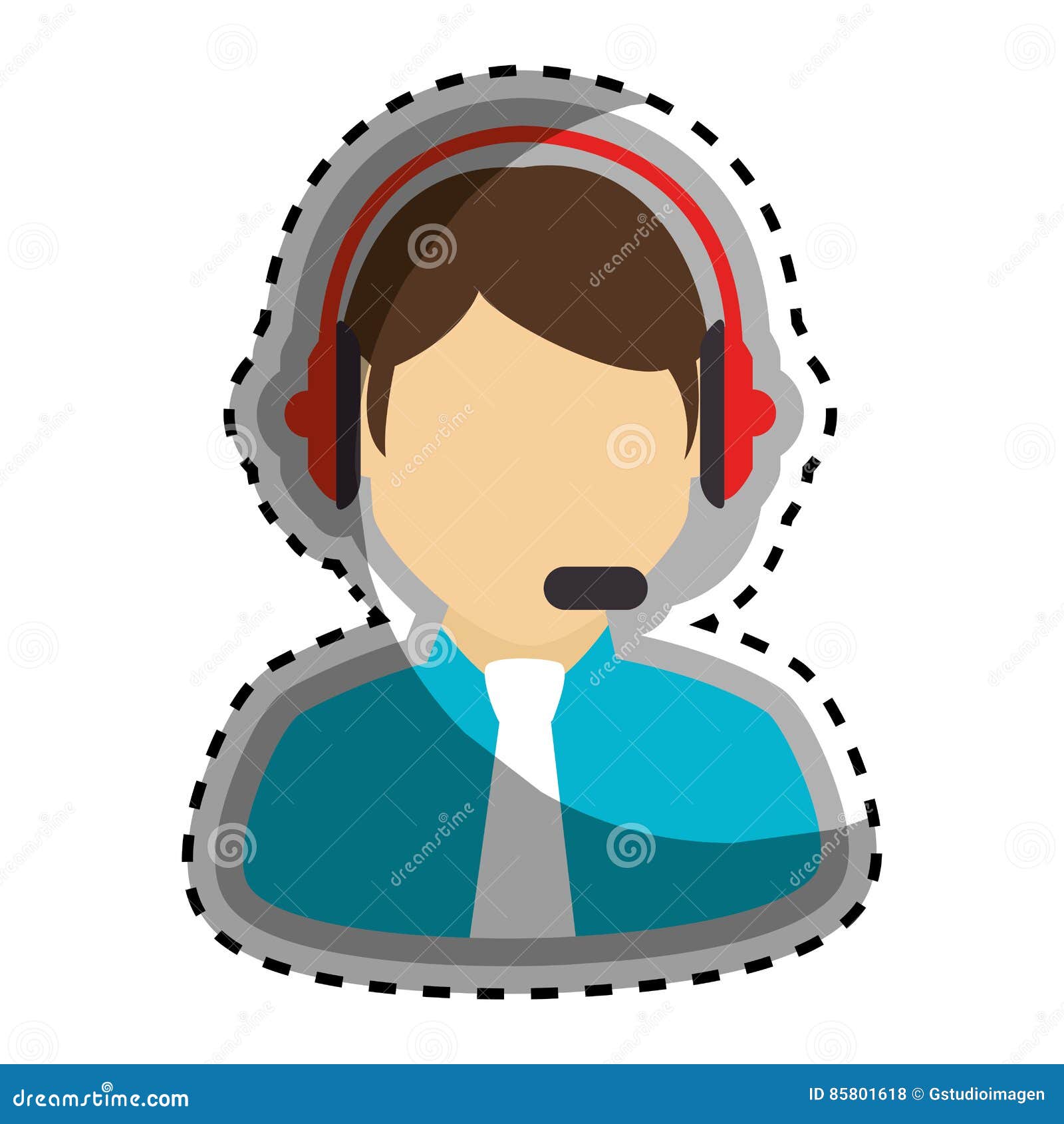 Call Center Agent Character Stock Vector - Illustration of center ...