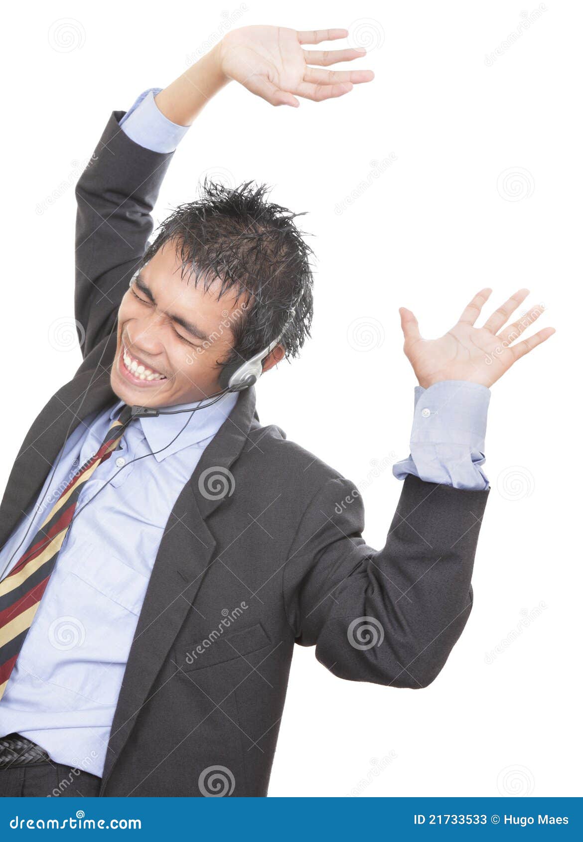 Call-center agent cheering stock image. Image of expression - 21733533