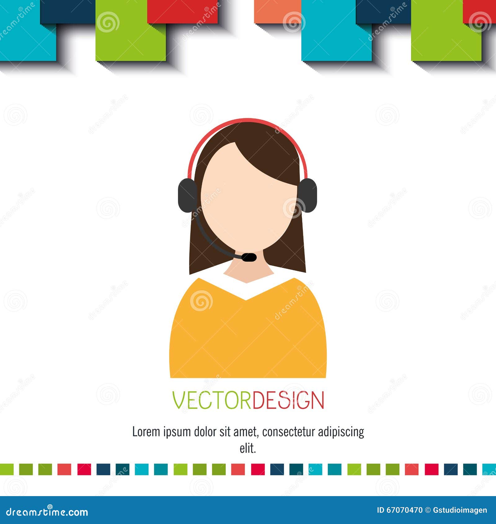 Call center agent stock illustration. Illustration of technology - 67070470