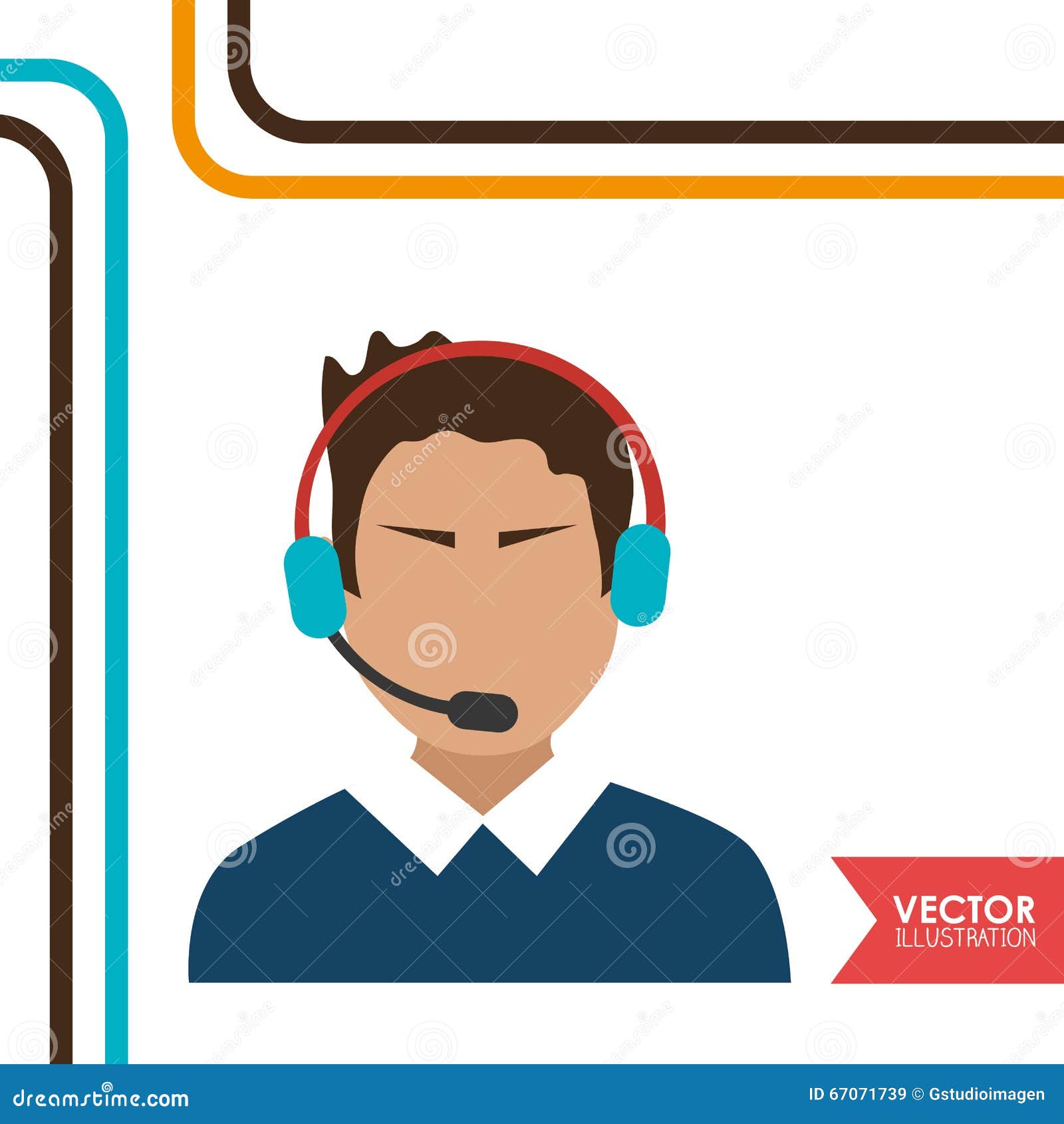 Call center agent stock illustration. Illustration of center - 67071739