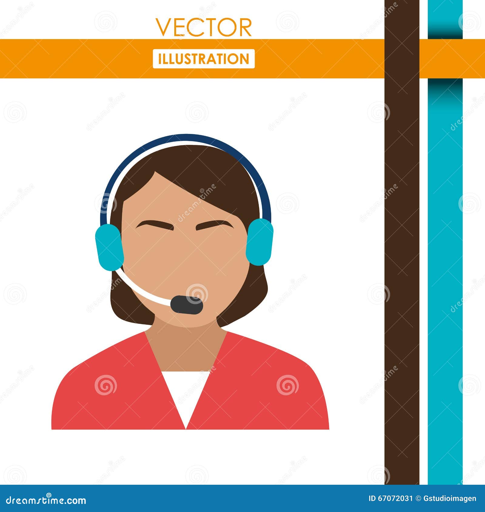 Call center agent stock illustration. Illustration of consultant - 67072031