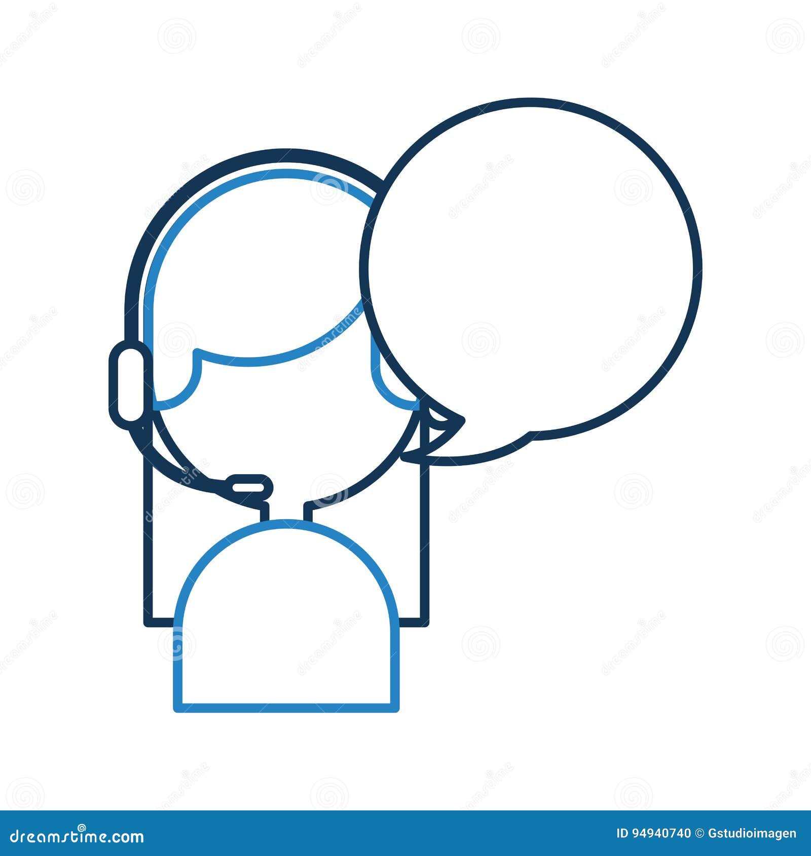 Call Center Agent with Speech Bubble Avatar Stock Vector - Illustration ...