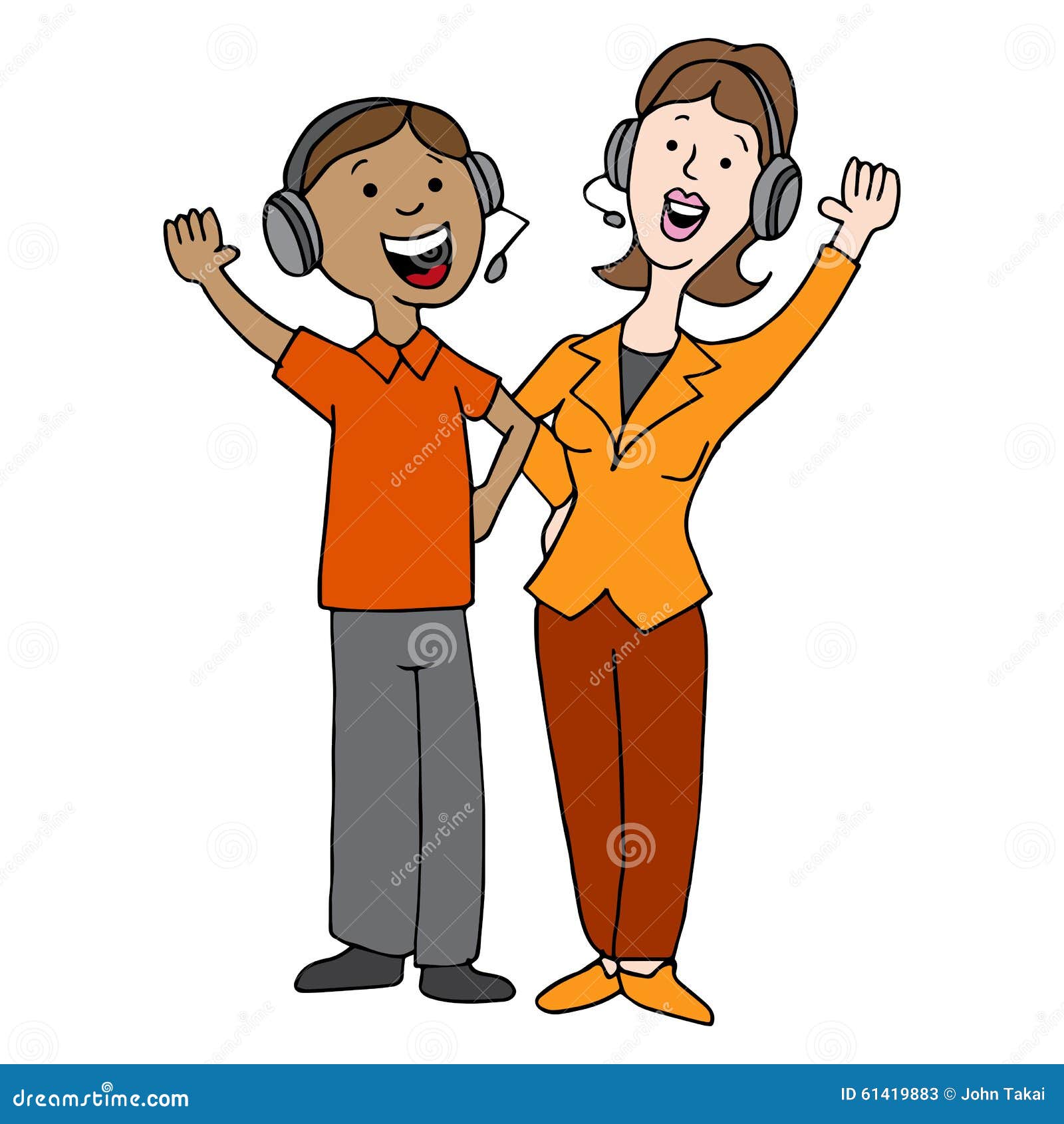 Call Center Agents stock vector. Illustration of operators - 61419883