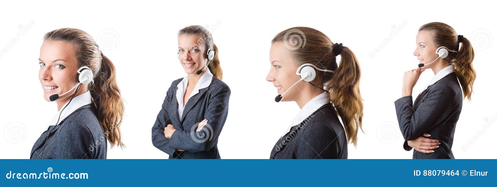 The Call Center Assistant Responding To Calls Stock Photo - Image of ...