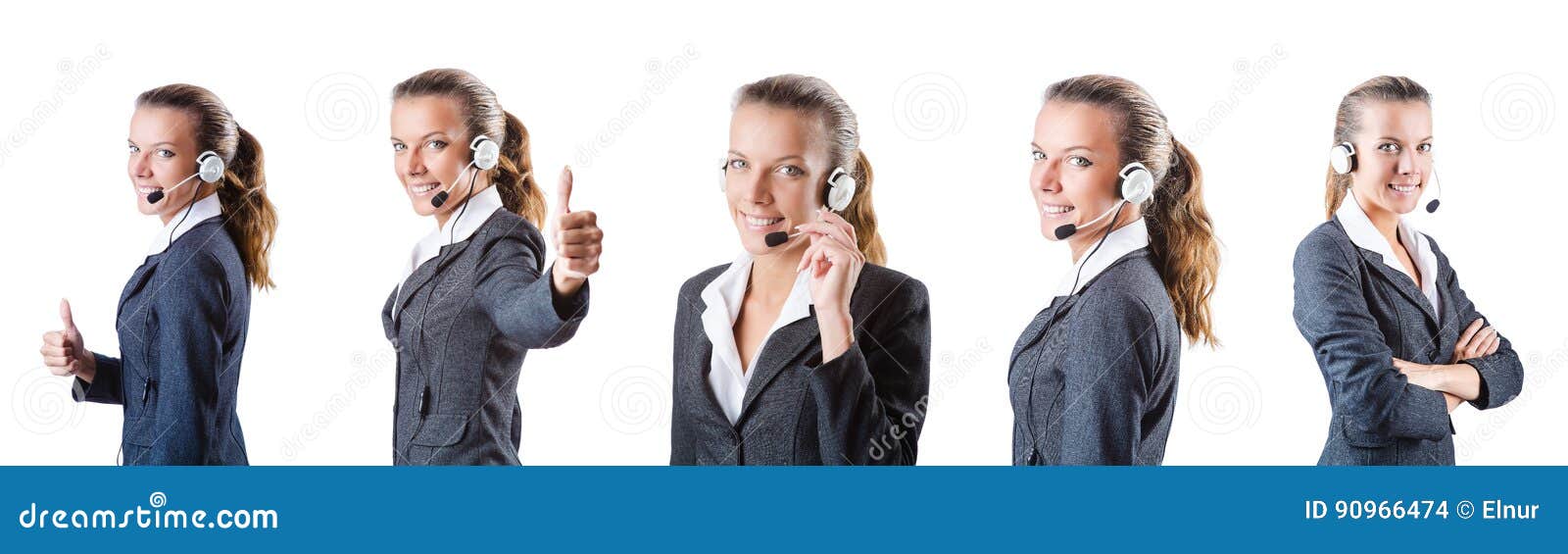 The Call Center Assistant Responding To Calls Stock Photo - Image of ...