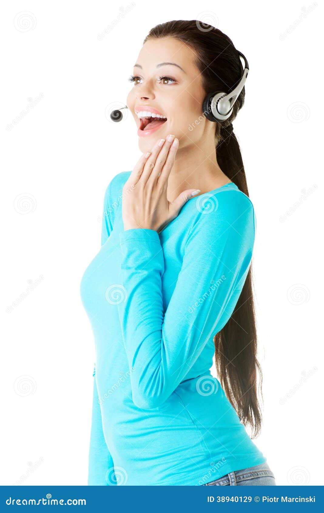 Call Center Assistant Smiling Stock Image - Image of headset, assistant ...