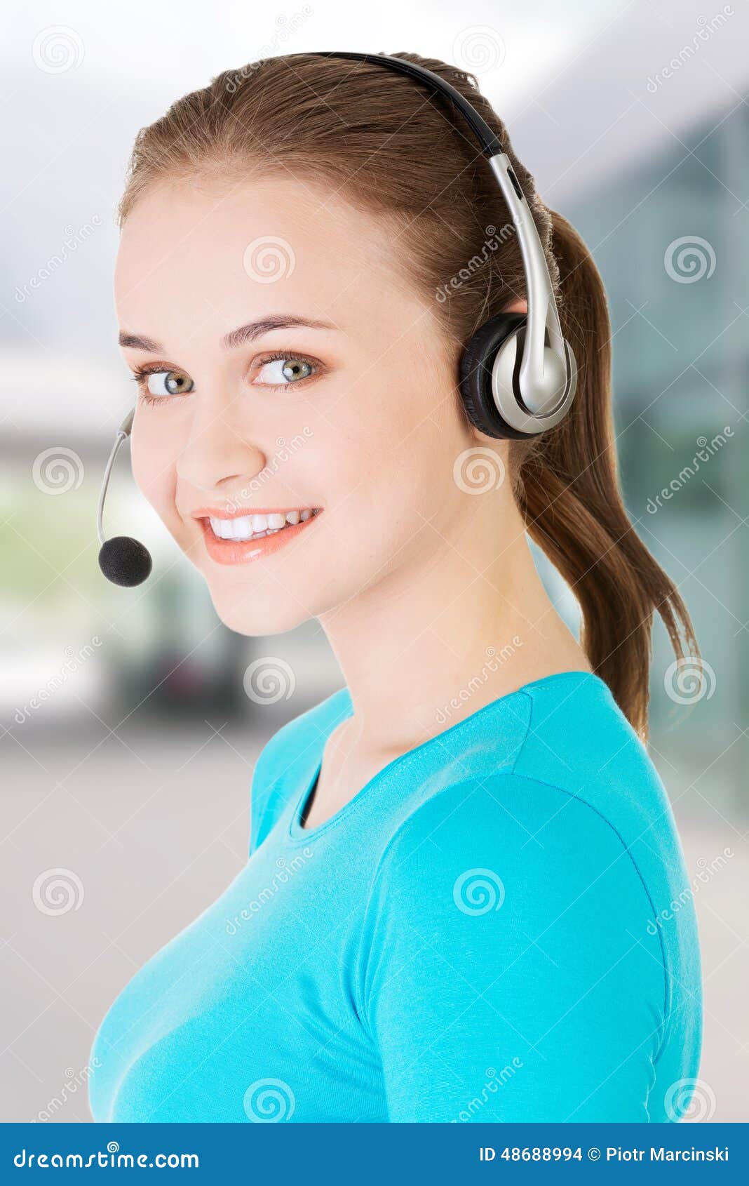 Call Center Assistant Smiling Stock Photo - Image of friendly ...