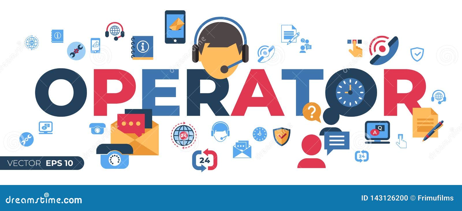 Call Center and Business Feedback Support Icons Stock Illustration ...